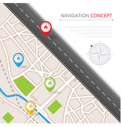 Road map infographic template with 5 pin pointers Vector Image