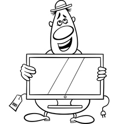 Salesman cartoon coloring page Royalty Free Vector Image