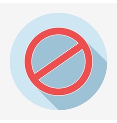 Single flat deny icon with long shadow Royalty Free Vector