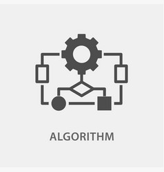 Algorithm design method model process flat icon Vector Image