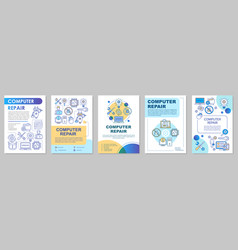 Computer programmimg brochure template layout Vector Image