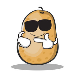 Funny cartoon cute brown super hero potato Vector Image