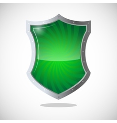 Green shield sign accept 3d symbol on green Vector Image