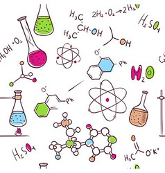 Hand draw chemistry pattern Royalty Free Vector Image