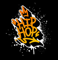 Hip hop tag graffiti style label lettering Vector Image