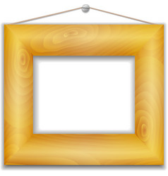 Wooden rectangular 3d photo frame with shadow Vector Image