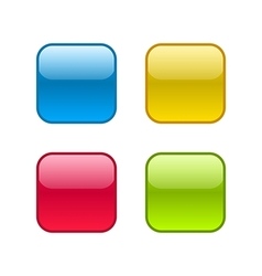 Round buttons glass colored icons with chrome Vector Image