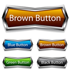 Colored buttons with chrome frame round glass Vector Image