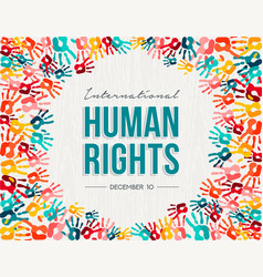 International human rights card for people help Vector Image