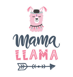 Hand drawn cartoon llama poster Royalty Free Vector Image