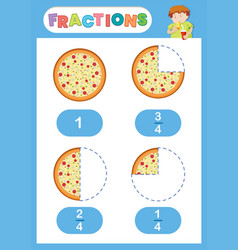Set of cake fractions Royalty Free Vector Image