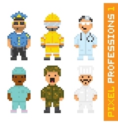 Cute chibi kawaii characters alphabet professions Vector Image