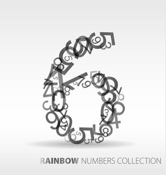 Number one made from colorful numbers Royalty Free Vector