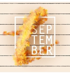 Hello september autumn leaf ornamental frame Vector Image