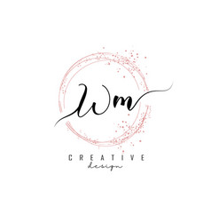 Handwritten mk m k letter logo with sparkling Vector Image