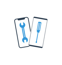 Phone mobile repair logo smartphone and tools Vector Image