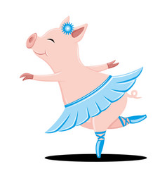 Cute pig dancing Royalty Free Vector Image - VectorStock