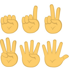 Set of hands icons and symbols emoji hand Vector Image