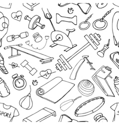 Hand drawn fitness doodle set Royalty Free Vector Image