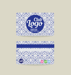 Front and back vip member card template Royalty Free Vector