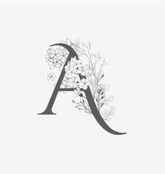 Hand drawn floral numbers monograms Royalty Free Vector