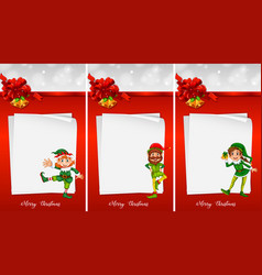 Border template with christmas elves Royalty Free Vector