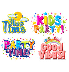 Font design for word spelling time with kids Vector Image