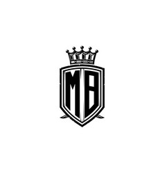 Zm logo monogram shield crown luxury design Vector Image