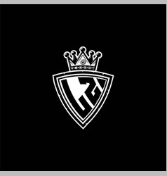 Zm logo monogram shield crown luxury design Vector Image