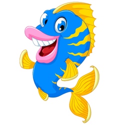 Funny fish cartoon smiling Royalty Free Vector Image