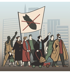 Armed man with a red flag revolution Royalty Free Vector