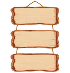 Blank sign template with wooden board on white Vector Image