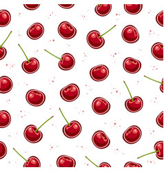 Cherry seamless pattern Royalty Free Vector Image