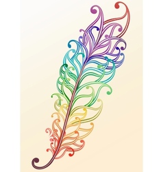 Bright rainbow peacock feathers background Vector Image