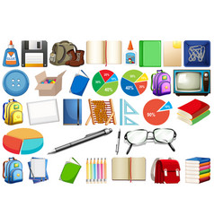 Large set different objects Royalty Free Vector Image