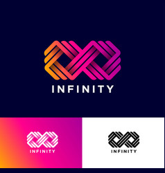 Infinity logo consist some linear strip Royalty Free Vector