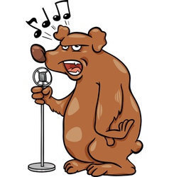 Singing bear cartoon Royalty Free Vector Image