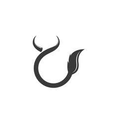 Cow tail logo template Royalty Free Vector Image