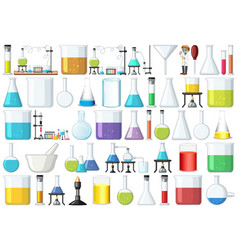 Set science tools on white background Royalty Free Vector