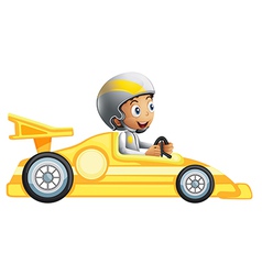 Rocket car in green and yellow color Royalty Free Vector
