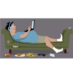Couch potato man Royalty Free Vector Image - VectorStock