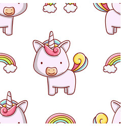 Simple seamless pattern cute kawaii hand drawn Vector Image