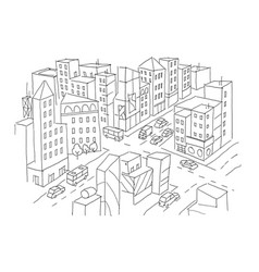 City street intersection sketch traffic road view Vector Image