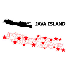 Flat map java island with caption Royalty Free Vector Image