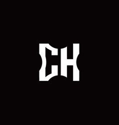 Ch logo monogram circle with piece ribbon style Vector Image