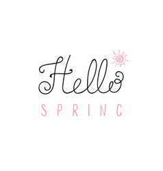 Hello spring coloring page black and white Vector Image