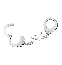 Broken handcuffs graphic Royalty Free Vector Image
