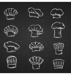 White chef hats and caps set Royalty Free Vector Image