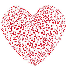 Music background notes heart Royalty Free Vector Image