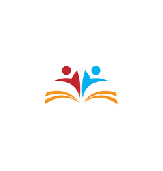 World book education people logo Royalty Free Vector Image
